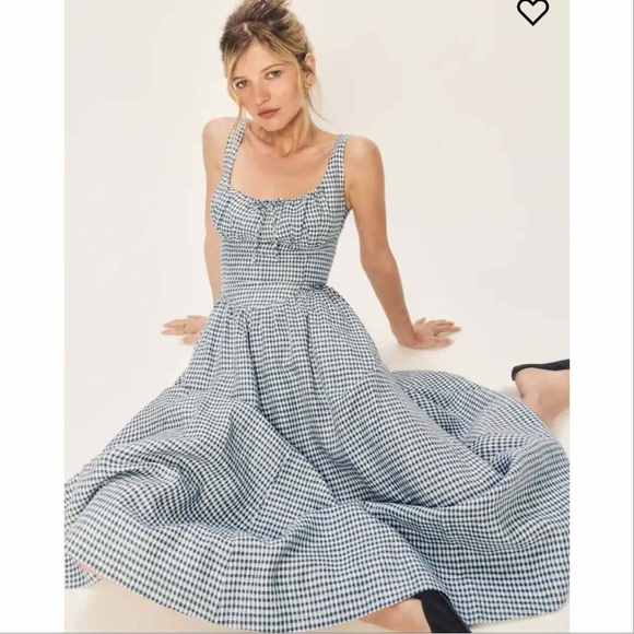 Reformation | Dresses | Nwt Reformation Balia Linen Midi Dress In Slate ...